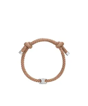 Celine Triomphe Beach Bracelet In Acrylic And Brass With Rhodium Finish