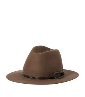 Brunello Cucinelli Monili Detail Felt Fedora - Brown