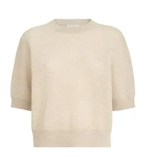 Brunello Cucinelli Sparkling Short-sleeve Sweater