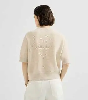 Brunello Cucinelli Sparkling Short-sleeve Sweater