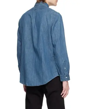 Polo Ralph Lauren Logo Embroidered Denim Shirt - Blue