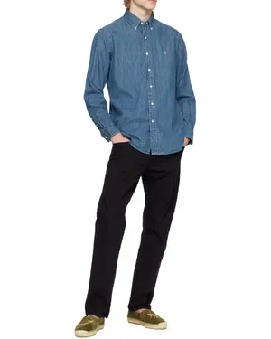 Polo Ralph Lauren Logo Embroidered Denim Shirt - Blue