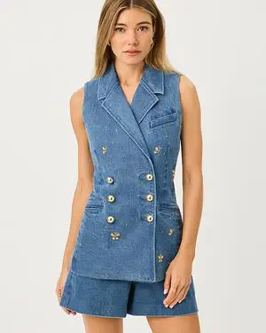 Lilly Pulitzer® Eudora Embellished Denim Vest