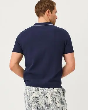 Lilly Pulitzer® Short Sleeve Polo Sweater With Contrast Tipping - True Navy