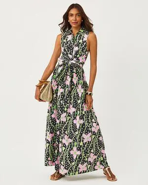 Lilly Pulitzer® Marria Stretch Maxi Shirtdress - Onyx