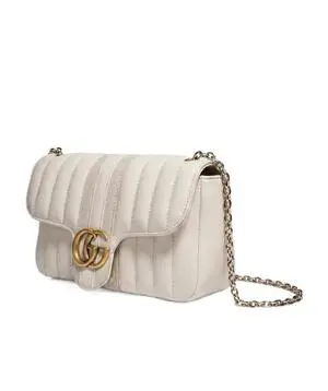 Gucci Jetset Gg Marmont Small Shoulder Bag - White