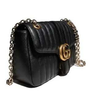 Gucci Jetset Gg Marmont Medium Shoulder Bag - Black