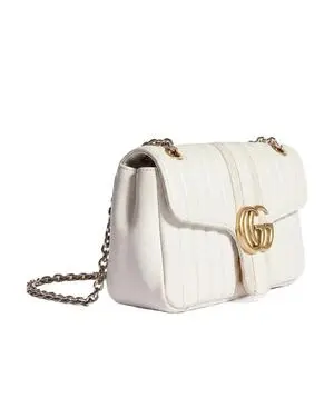 Gucci Jetset Gg Marmont Medium Shoulder Bag - White