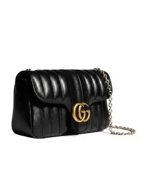 Gucci Jetset Gg Marmont Small Shoulder Bag - Black