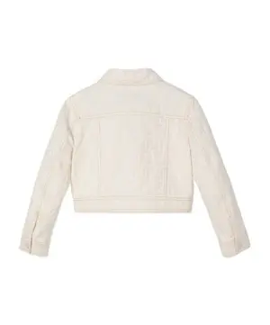 Fendi Ff Logo-jacquard Denim Jacket - White