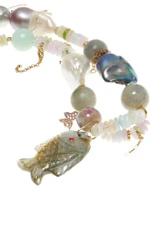 JOIE DIGIOVANNI Pastel Cotton Candy Glow Fish Diamond Rockstar Necklace