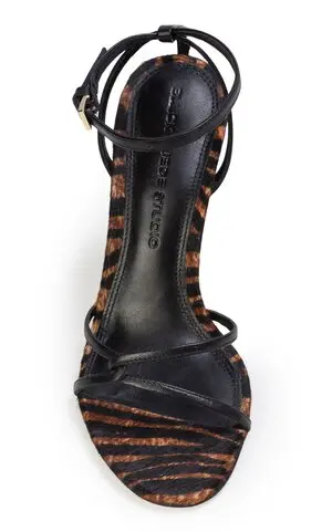 BLACK SUEDE STUDIO Miley Zebra Pony Hair Sandals