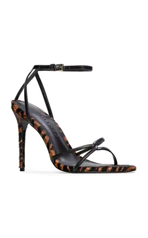 BLACK SUEDE STUDIO Miley Zebra Pony Hair Sandals