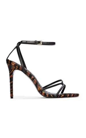 BLACK SUEDE STUDIO Miley Zebra Pony Hair Sandals - Brown