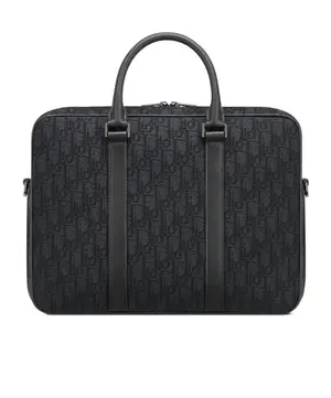 Dior Monogrammed Briefcase With Adjustable Strap