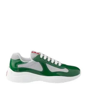 Prada Patent Leather And Technical Fabric America's Cup Sneakers - Green