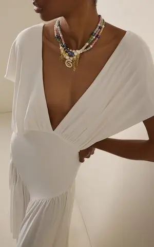 JOIE DIGIOVANNI Seashell 18k Gold Morganite And Pearl Choker