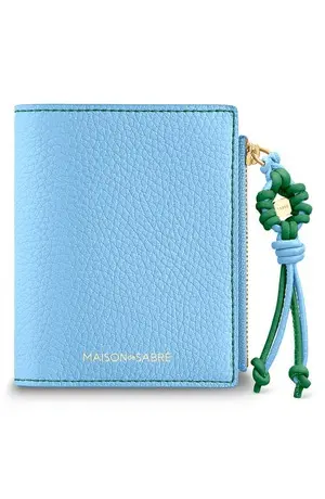 MAISON DE SABRE Bloom Edition Small Leather Bifold Wallet - Sky Emerald