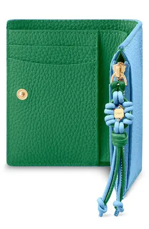 MAISON DE SABRE Bloom Edition Small Leather Bifold Wallet - Sky Emerald