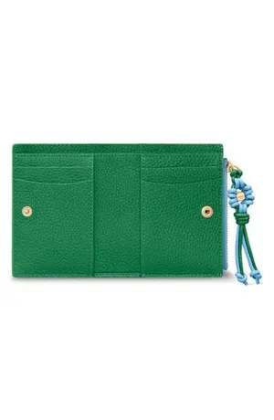 MAISON DE SABRE Bloom Edition Small Leather Bifold Wallet - Sky Emerald