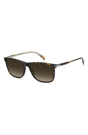 DB EYEWEAR BY DAVID BECKHAM 1219/s/us Rectangle Sunglasses - Havana/brown Sf