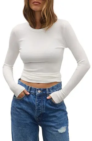 BAYSE Nyla Long Sleeve T-shirt - White