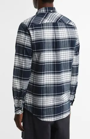 Barbour Embergate Tailored Plaid Cotton Shirt - Navy