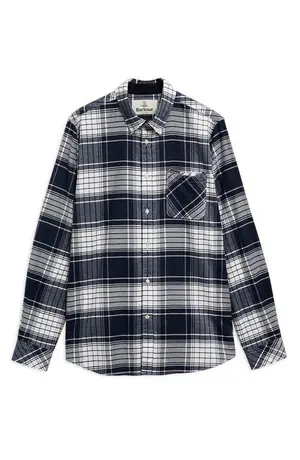 Barbour Embergate Tailored Plaid Cotton Shirt - Navy