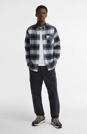 Barbour Embergate Tailored Plaid Cotton Shirt - Navy