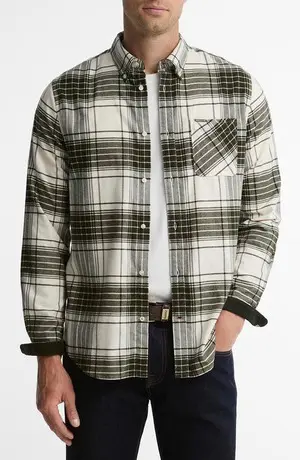 Barbour Embergate Tailored Plaid Cotton Shirt - Olive