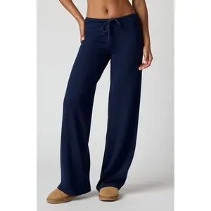 FLORENCE BY MILLS Wide Leg Jersey Rib Sweatpants - Navy
