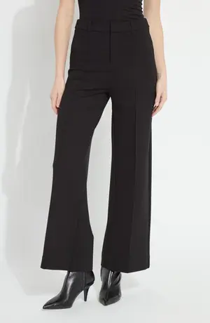 Lyssé Nadia Zip Front Wide Leg Ponte Trousers