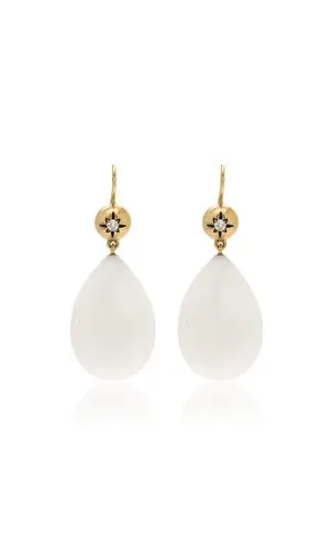 SYLVA & CIE Twinkles 18k Yellow Gold Diamond And Opal Earrings - White