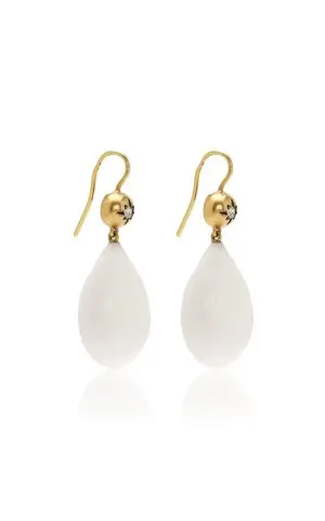 SYLVA & CIE Twinkles 18k Yellow Gold Diamond And Opal Earrings