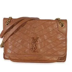 Saint Laurent Niki Chain Satchel - Brown