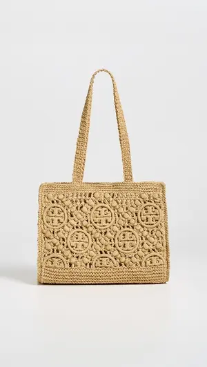 Tory Burch T Monogram Crochet Small Tote