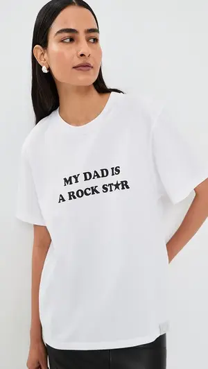 Stella McCartney My Dad Is A Rockstar Boyfriend T-shirt - White