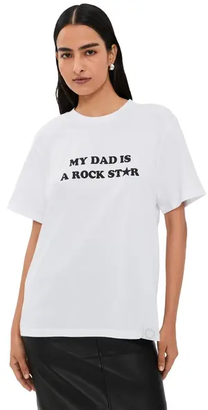 Stella McCartney My Dad Is A Rockstar Boyfriend T-shirt - White