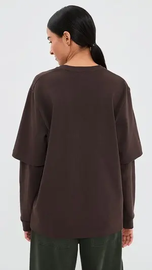 Tibi Perfect Double Layer Long Sleeve Tee