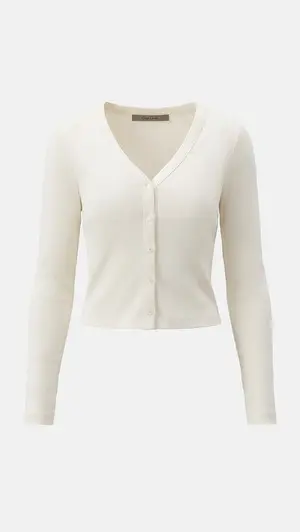 Enza Costa Supima Cotton V Neck Cardigan