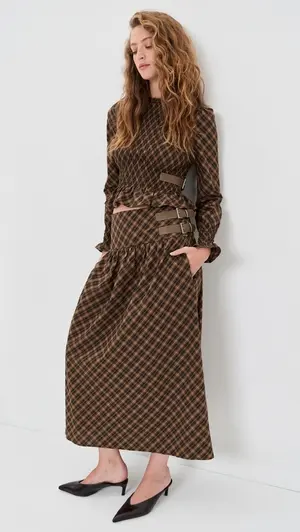 HOUSE OF SUNNY Check Buckle Skirt