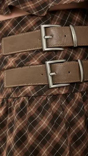 HOUSE OF SUNNY Check Buckle Skirt