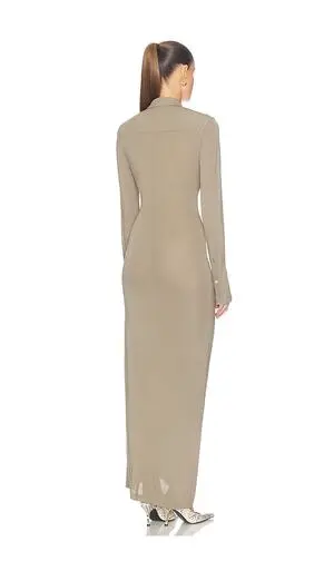 Helmut Lang Twisted Shirt Dress In Tan