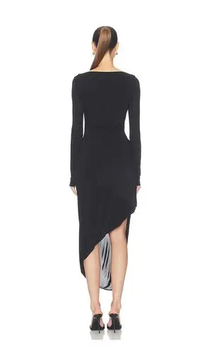 Helmut Lang Drape Long Sleeve Dress