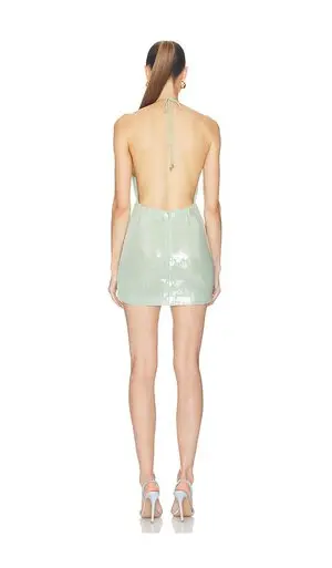 Retrofete Tulip Sequin Dress In Green