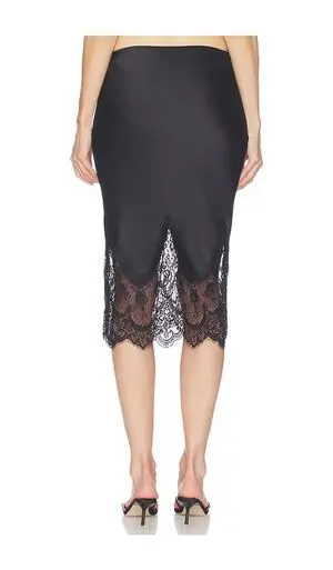 Norma Kamali Lace Trim Slip Skirt