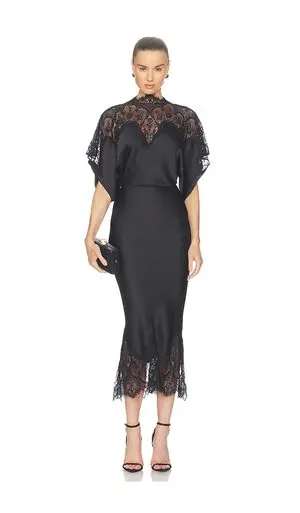 Norma Kamali Reverse Obie Midcalf Dress With Lace