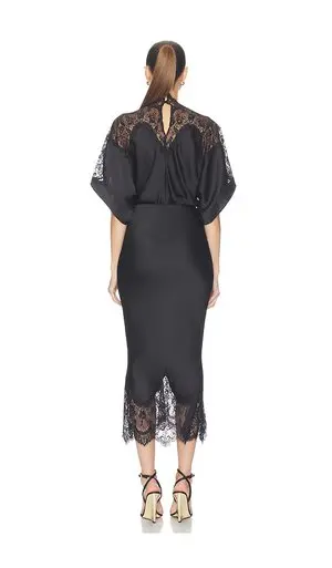 Norma Kamali Reverse Obie Midcalf Dress With Lace