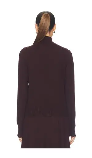 Zimmermann Valiant Merino Lace Turtleneck In Burgundy