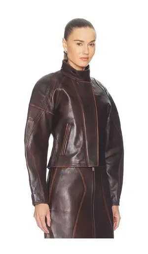 Helmut Lang Leather Jacket In Brown